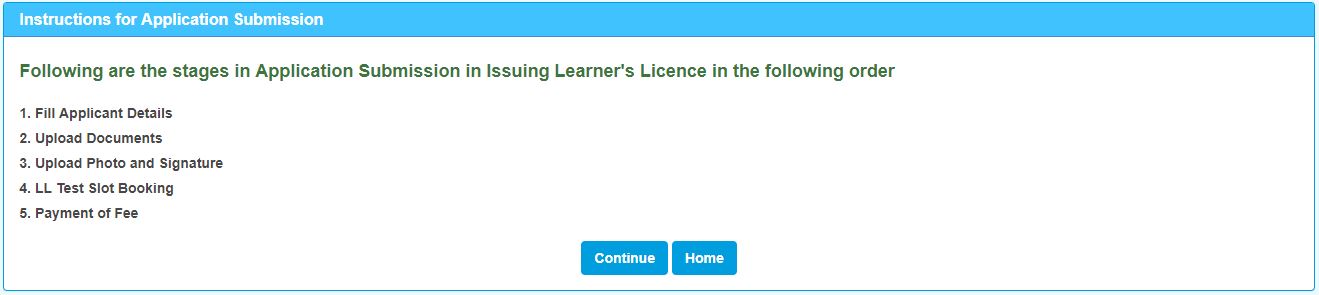 Learner’s Licence – PRADHAN MANTRI VIKAS YOJANA